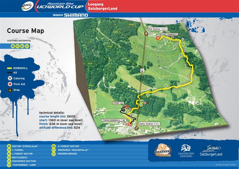 UCI World Cup at Leogang: 4X and DH Course Maps / Pictures - Mountain ...