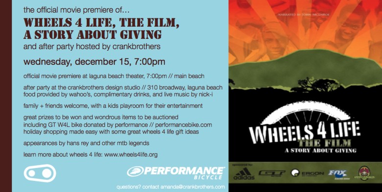 Wheels 4 Life Movie Premiere - December 15 - Mountain Bikes News ...